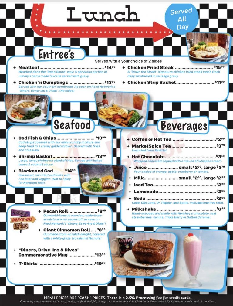 Our Menu - Jimmys Down The Street